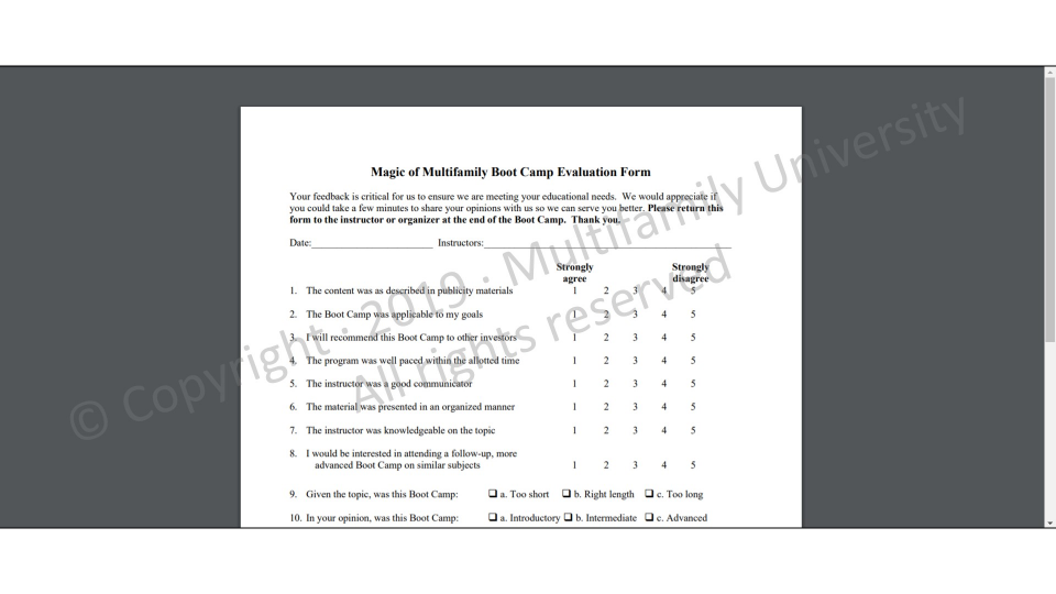 Bootcamp Evaluation Form-thumbnail - Multifamily University